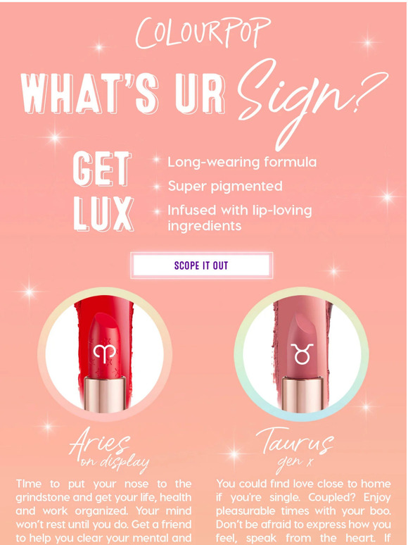 ColourPop: ♍What's ur sign? | Milled
