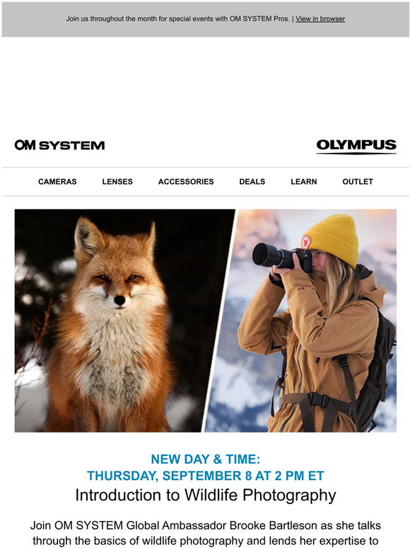 Olympus: Tomorrow: Intro to Wildlife Photography with Brooke Bartleson ...
