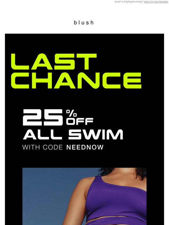 Blush Lingerie: your swim flash sale promo code is about to expire! ⌛️ ...