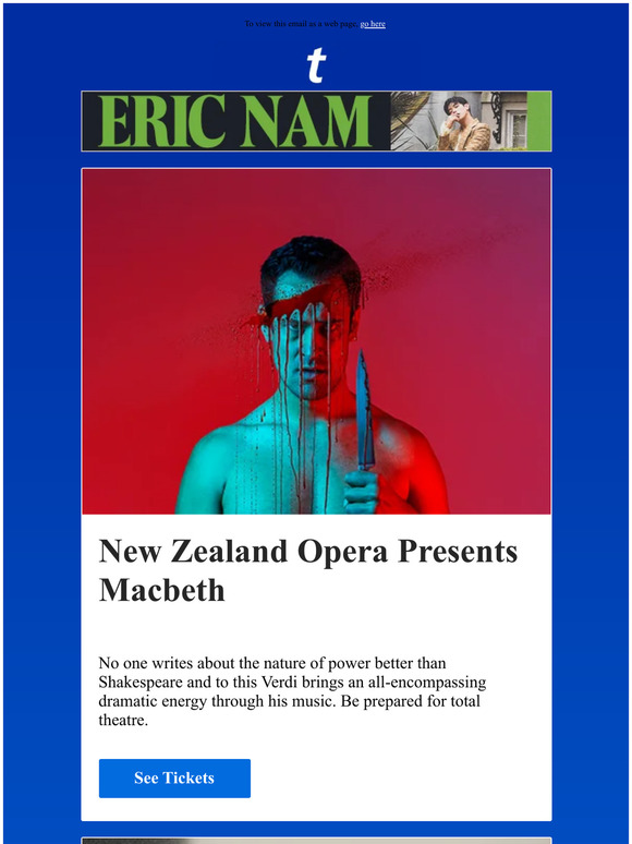 Ticketmaster: New Zealand Opera Presents Macbeth, Kings of Leon with Special Guests The Temper ...