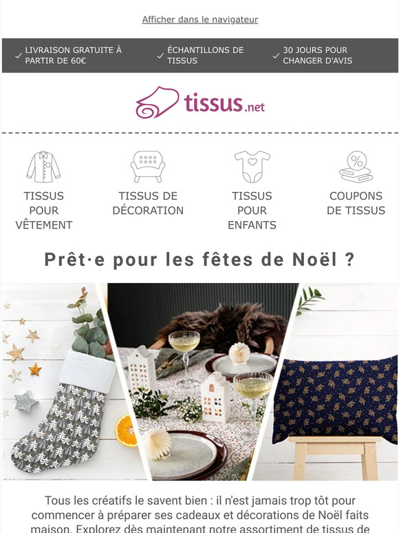 tissus.net: Nouvel arrivage: Magnifiques tissus pour Noël | Milled