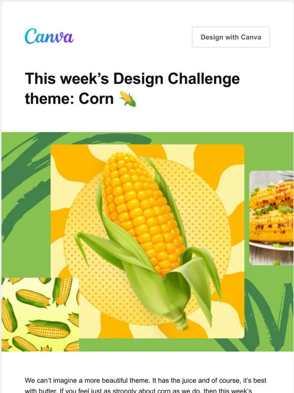 Canva: This week’s #CanvaDesignChallenge? It’s Corn 🌽 | Milled