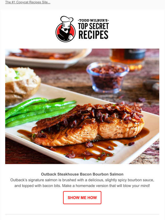 Top Secret Recipes: Outback Bacon Bourbon Salmon is served! ♨ | Milled