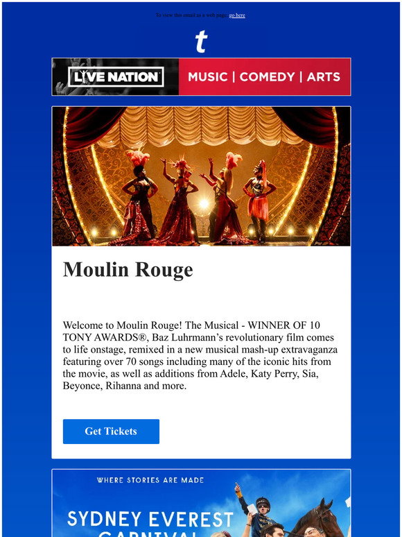 Ticketmaster: Moulin Rouge, Sydney Everest Carnival & more | Milled
