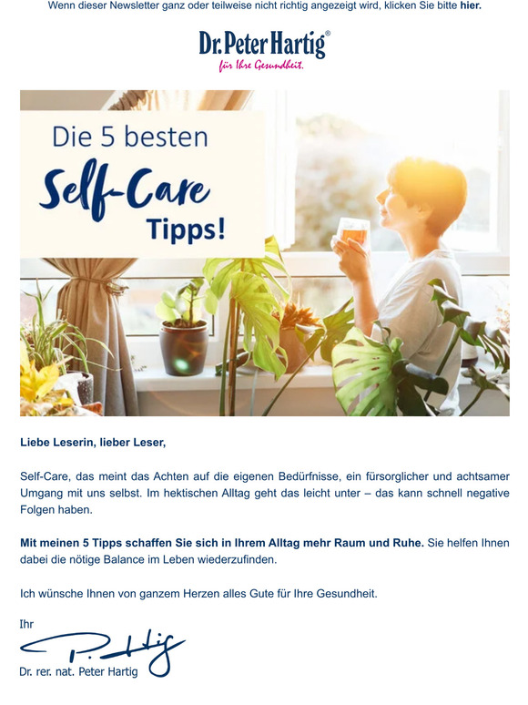Dr. Peter Hartig: Die 5 besten Self-Care Tipps 😍 | Milled