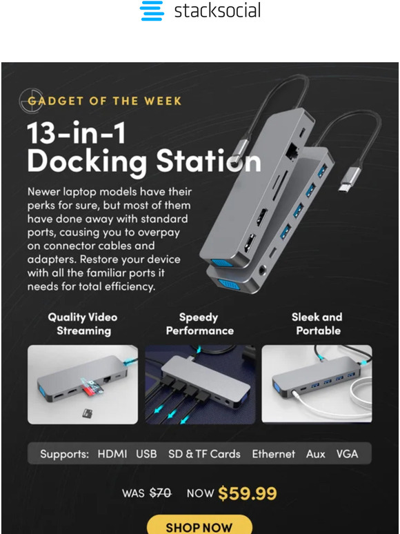 StackSocial: The Ultimate Docking Station for Your Laptop | Milled