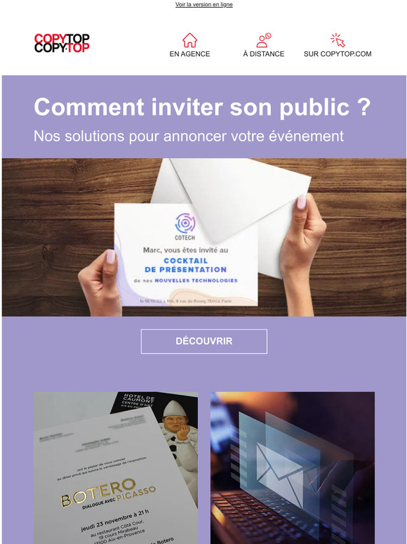 Copy-Top: Pensez à inviter vos contacts à vos événements | Milled