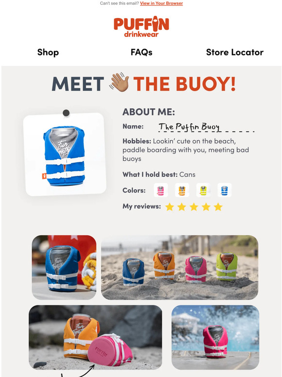 Puffin Drinkwear: 🛟 Meet the New Puffin Buoy! | Milled