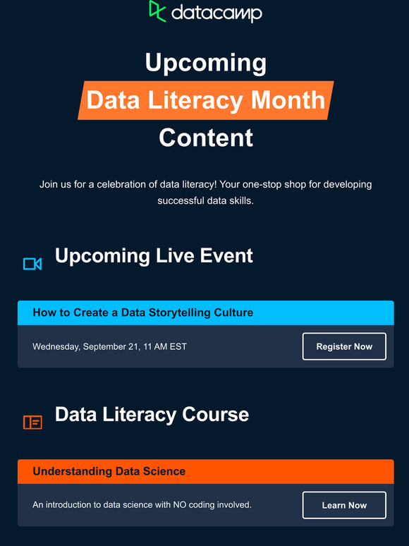 DataCamp: Data Literacy content you can’t miss! | Milled