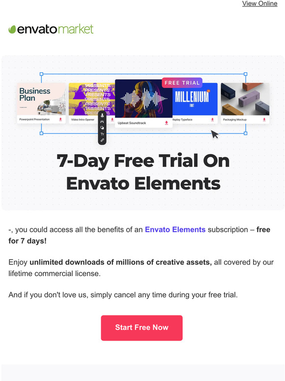 VideoHive: —, Get 7 Days Free on Envato Elements! | Milled