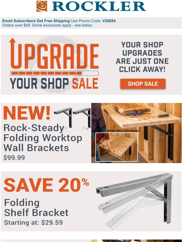 Rockler Woodworking and Hardware: New Wall-Mounted Worktop Brackets ...