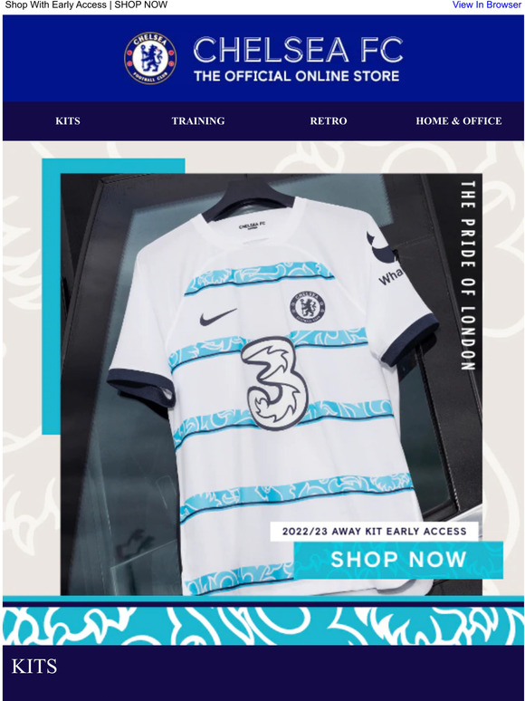 Chelsea Megastore: NEW! Early Access: Away Kit 22/23 | Milled