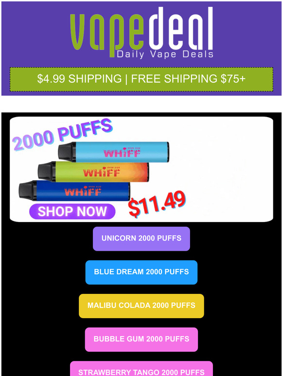 Vapedeal: Get a WHIFF of this DEAL! 2000 PUFFS How much?? | Milled
