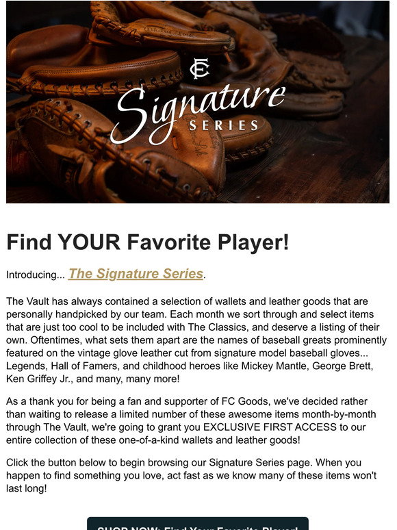 Fielders Choice Goods: Exclusive First Access to Our NEW Signature ...
