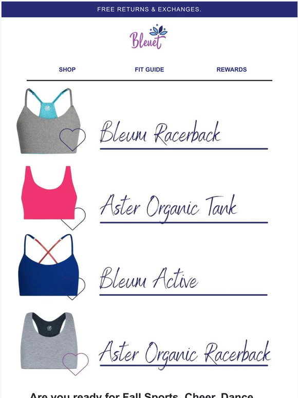 Bleuet: Meet ALL of our Sports Bras. 💙 | Milled
