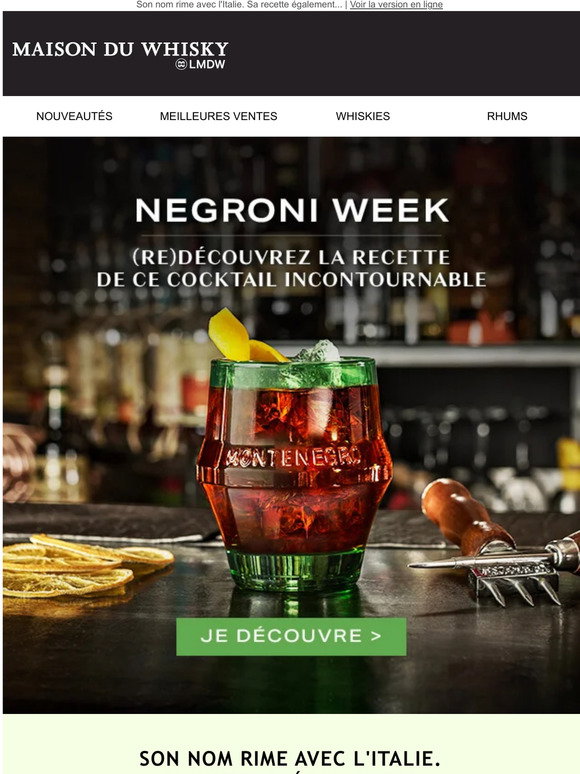 La Maison du Whisky: Negroni Week | (Re)découvrez la recette de ce ...