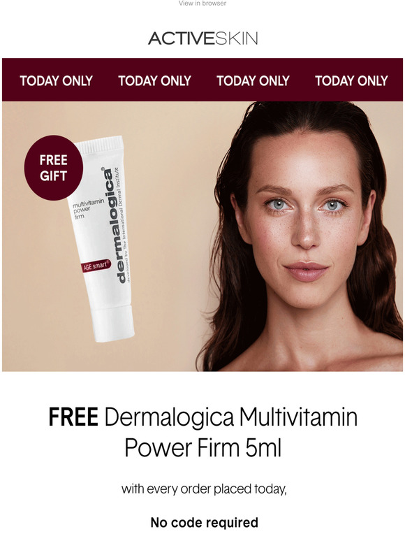 Activeskin: Today only! Get your free Dermalogica Multivitamin Power Firm. 😍 | Milled