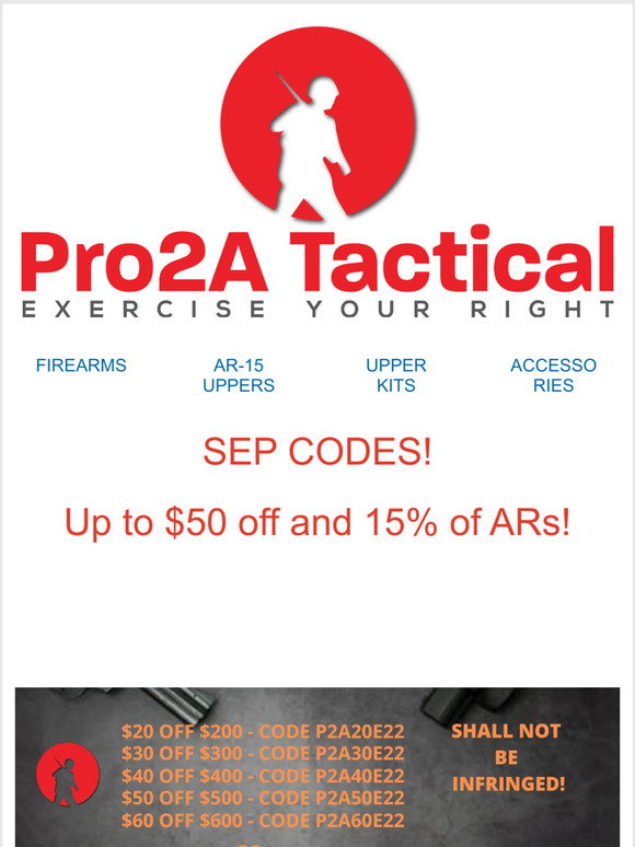 Pro2A Tactical: AR15 Discount Codes for September! | Milled