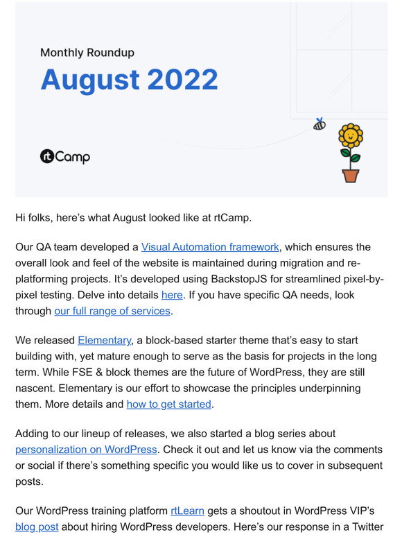rtCamp: [rtCamp] August 2022: Our new Visual Automation framework and ...