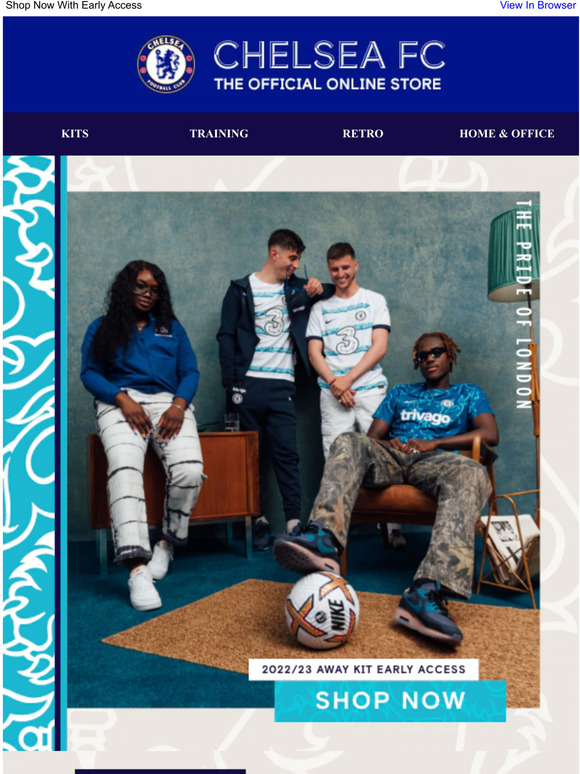 Chelsea Megastore: The Pride Of London! NEW 22/23 Away Kit | Milled