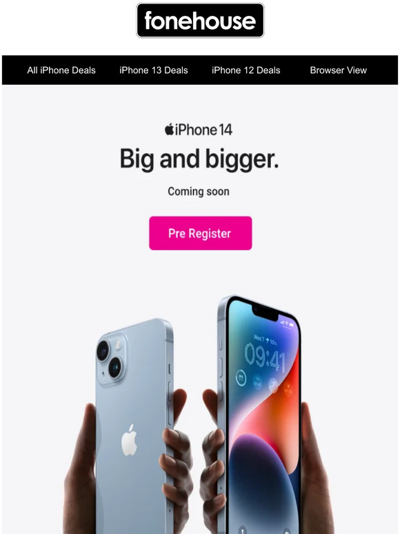 FoneHouse: iPhone 14 - Register Your Interest | Milled