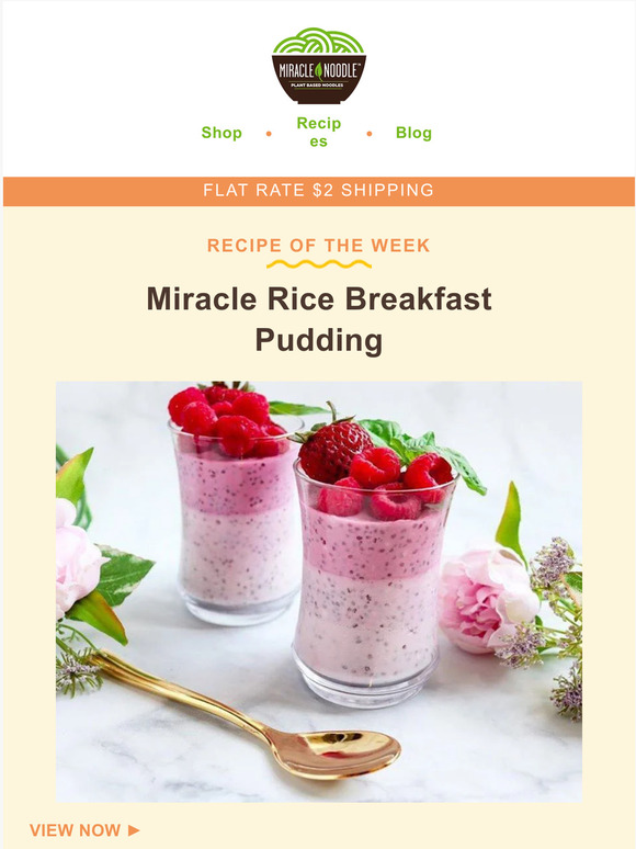 Miracle Noodle: Recipe of the Week: Miracle Rice Breakfast Pudding | Milled