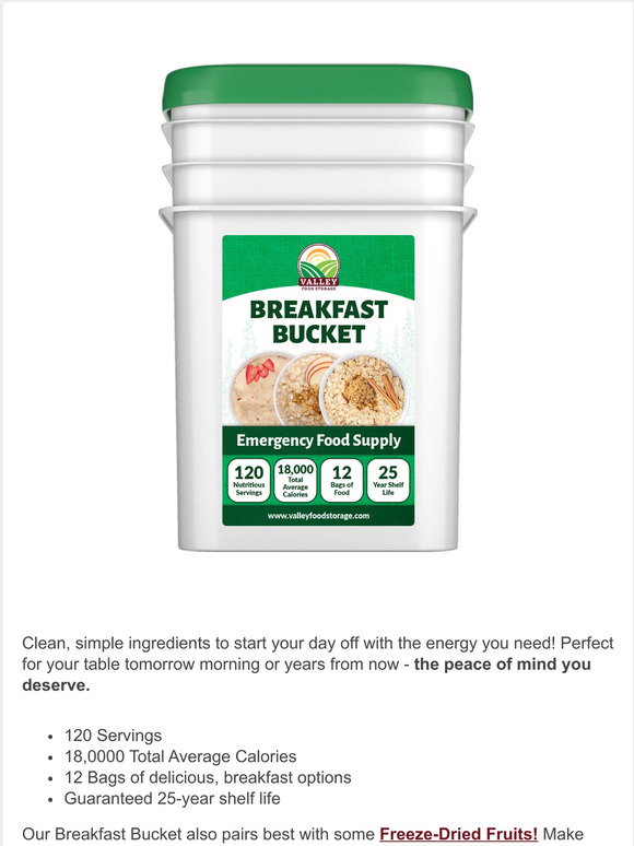 Valley Food Storage: Breakfast Buckets are BACK! 🍳 | Milled
