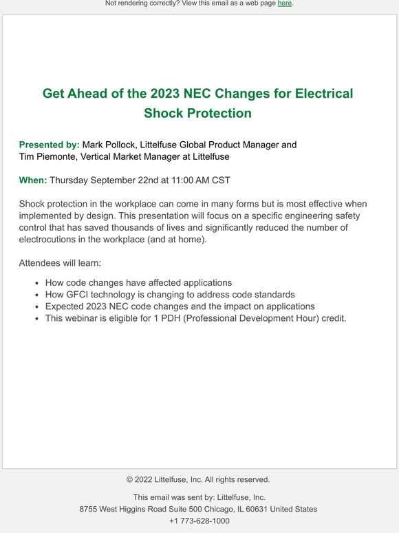Littelfuse: Get Ahead of the 2023 NEC Changes for Electrical Shock ...