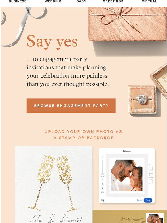 Paperless Post: Beautiful engagement party invitations with features ...