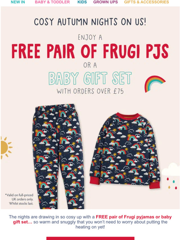 Frugi: Snuggle up in FREE Frugi PJs or Baby Gift Set | Milled