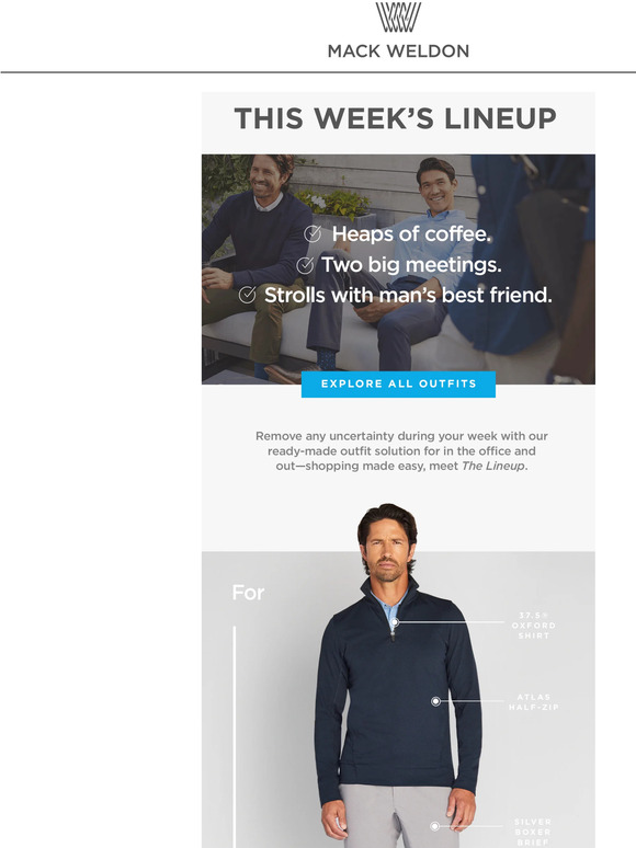 Mack Weldon: Weekly outfitting Lineup just dropped. | Milled