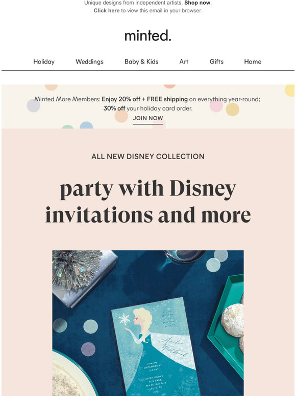Minted: Shop Disney Party Invitations Here | Milled