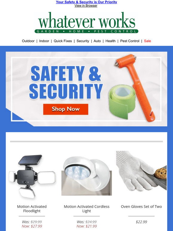 Whatever Works: Be Prepared With Smart Solutions ~ Safety First ~ Shop ...