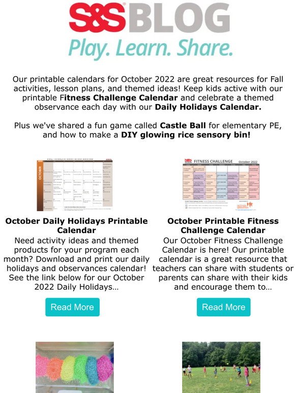 S&S Worldwide: October Printable Calendars + DIY Glowing Sensory Bin ...
