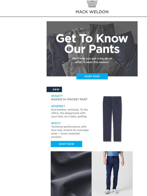 Mack Weldon: A Guide to our bestselling Pants. | Milled