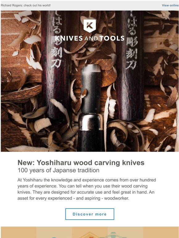 KnivesandTools: Discover the Yoshiharu wood carving knives | Milled