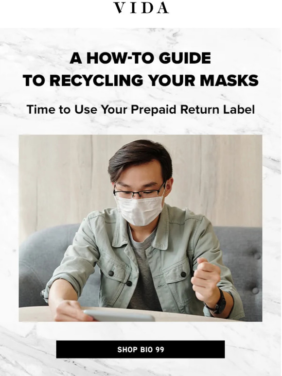 ShopVida: How to Recycle & Compost Masks with VIDA | Milled