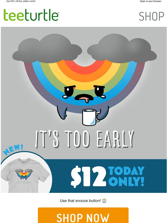 TeeTurtle: Even rainbows aren’t morning fans 😴🌈 | Milled