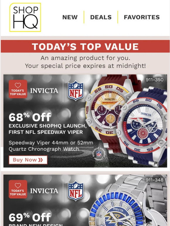 ShopHQ: DON'T MISS THIS! Special Pricing on our Invicta NFL Today's Top ...