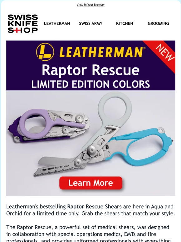 Swiss Knife Shop: NEW! Leatherman Raptor Shears in Aqua and Orchid to ...