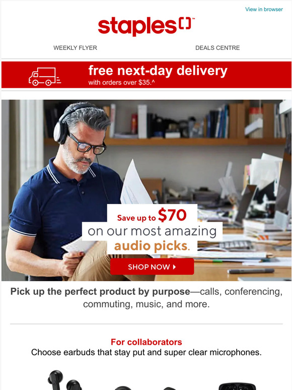 Staples: Best audio picks for work – up to $70 off | Milled