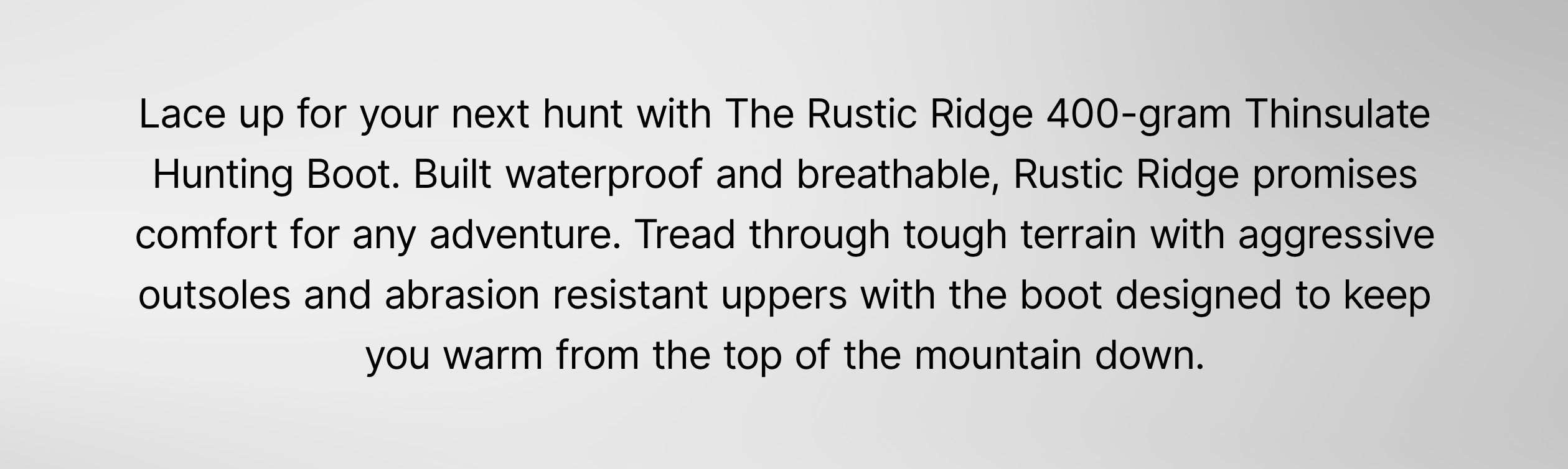 Sportsman's Warehouse: NEW Rustic Ridge Hunting Boot | Milled