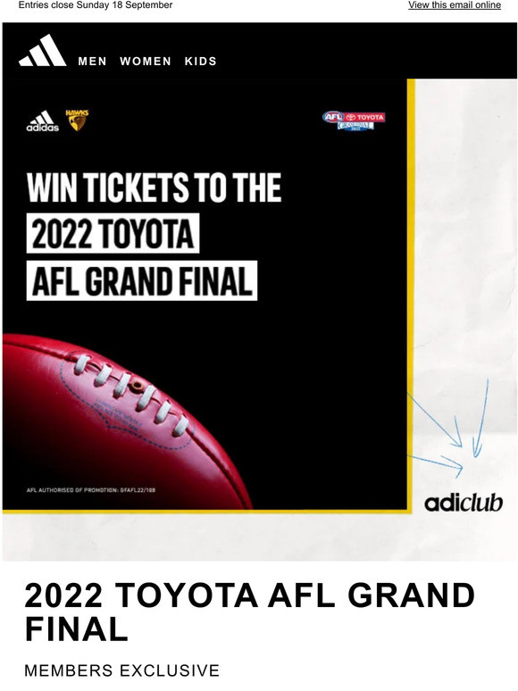 adidas: Win tickets to the 2022 AFL Grand Final! | Milled