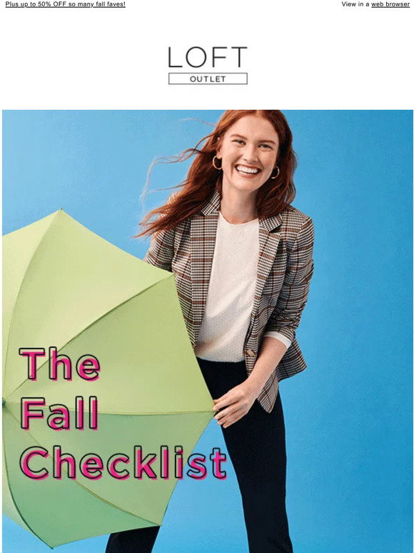 Loft: Our Fall Checklist is here – shop these must-haves today! | Milled