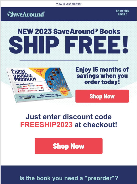 SaveAround: New 2023 SaveAround Books Are Here And Ship Free | Milled