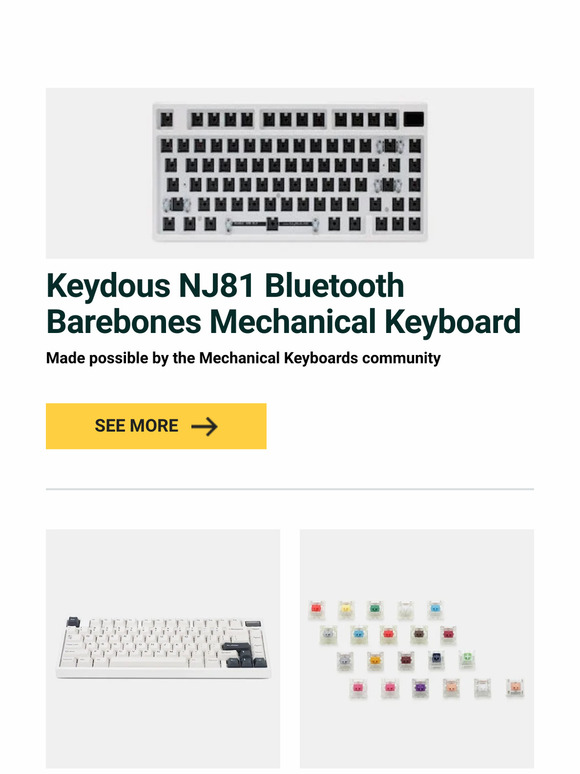 Drop: Keydous NJ81 Bluetooth Barebones Mechanical Keyboard, Keydous ...