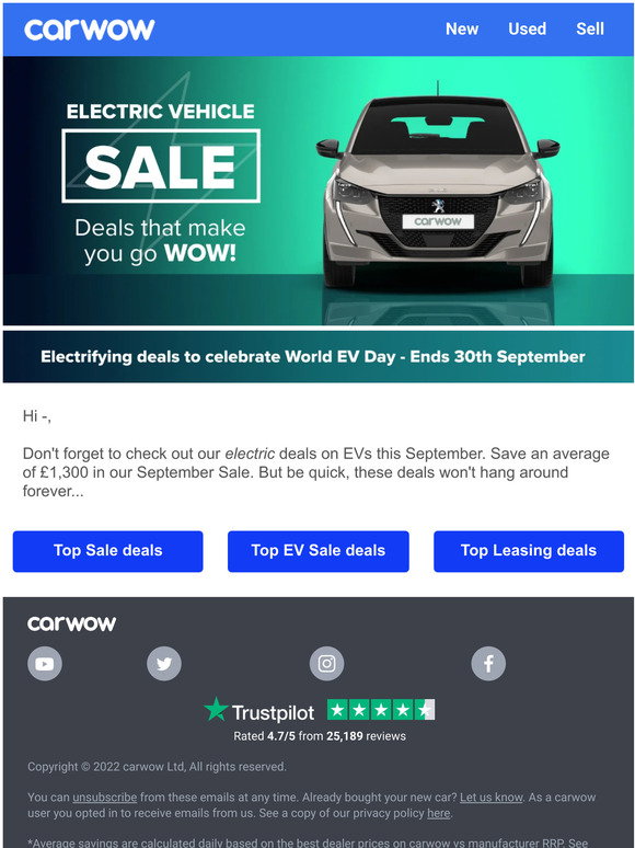 Carwow: Psst... don't forget our EV SALE | Milled