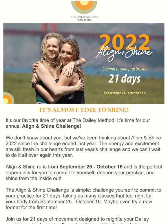 The Dailey Method: It’s time! Align & Shine is here! | Milled