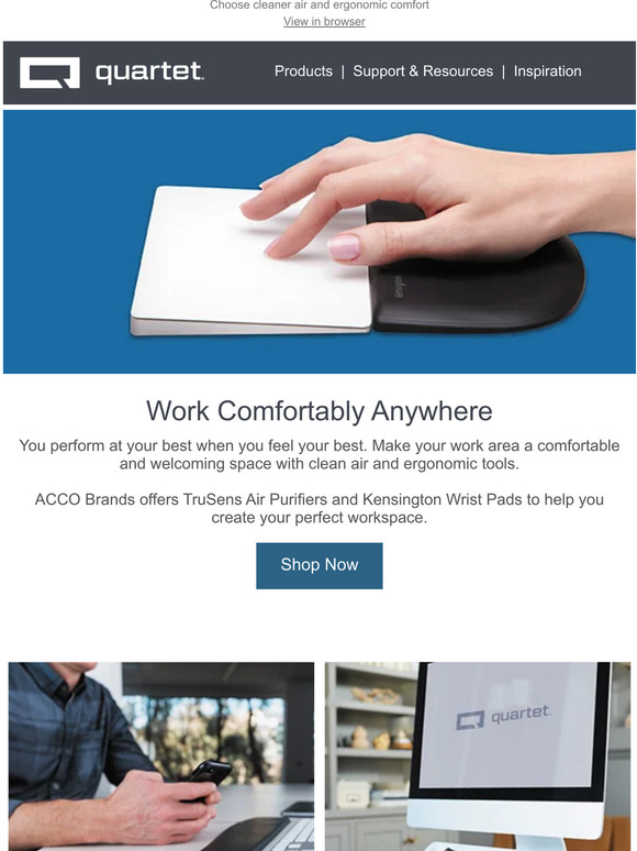 AT-A-GLANCE: Create a comfortable workspace anywhere | Milled