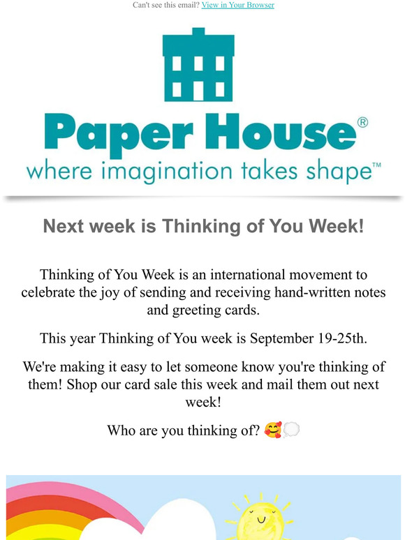 Paper House Productions: Thinking of You Week $2 Diecut Cards 💭 | Milled